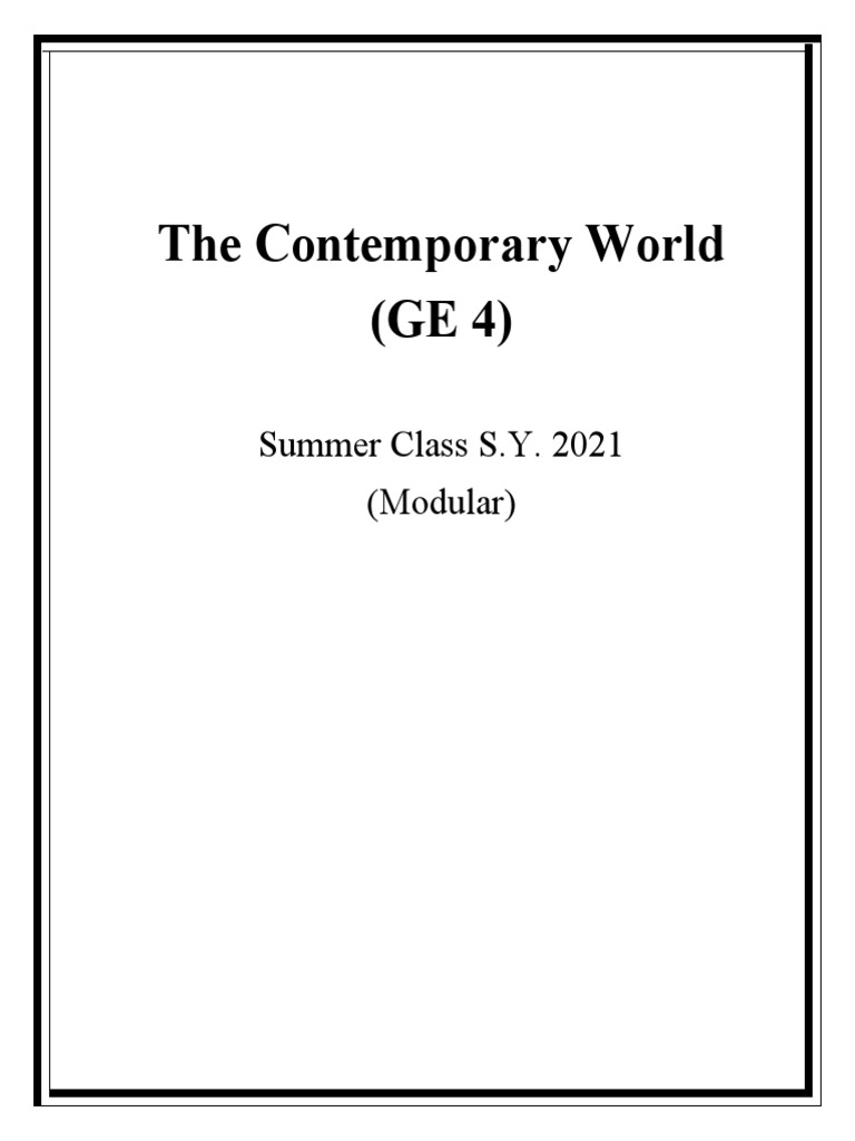 The Contemporary World | PDF | Globalization | International Labour ...
