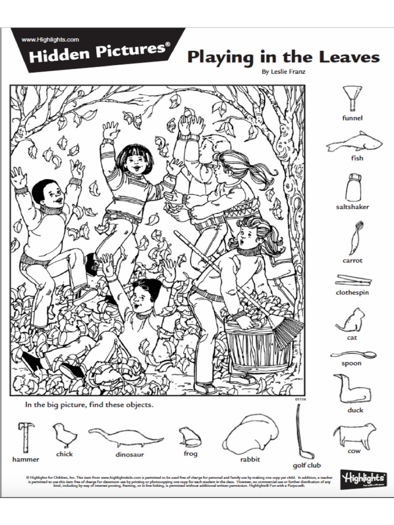 Hidden Pictures Playing in The Leaves | PDF
