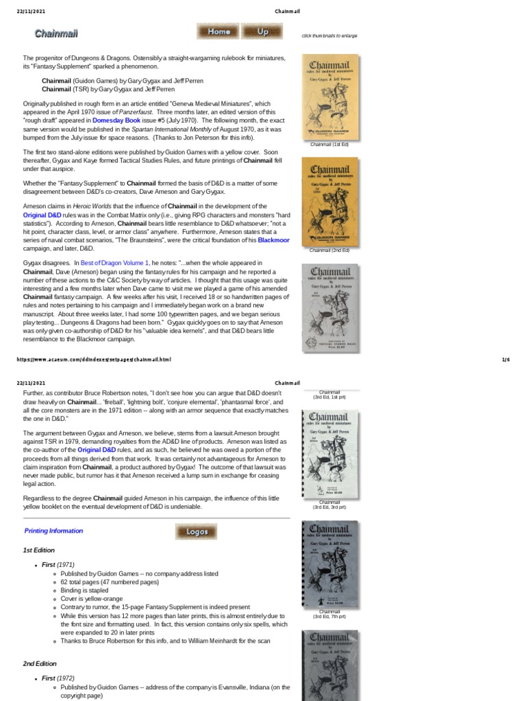 Chainmail | PDF | Dungeons & Dragons | Wargames