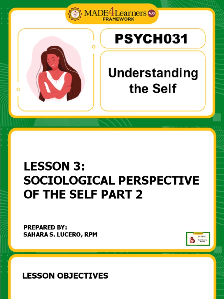 Lesson 3 Sociological Perspective of The Self Part 2 | PDF | Self ...