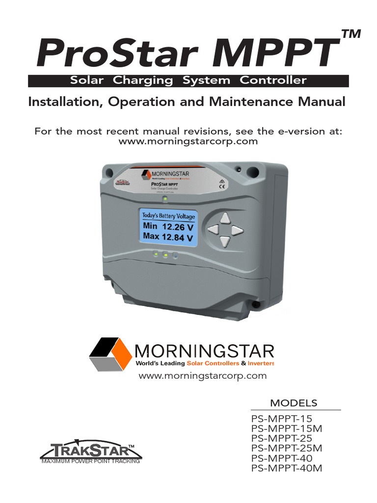 ProStar MPPT Manual MS 001537 - v1.0 | PDF | Electromagnetic ...