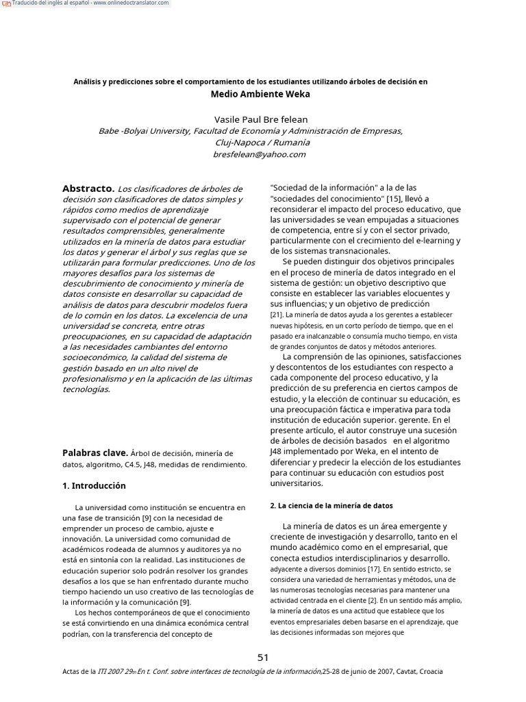 Análisis y predicciones sobre el comportamiento estudiantil mediante el uso de árboles de ...