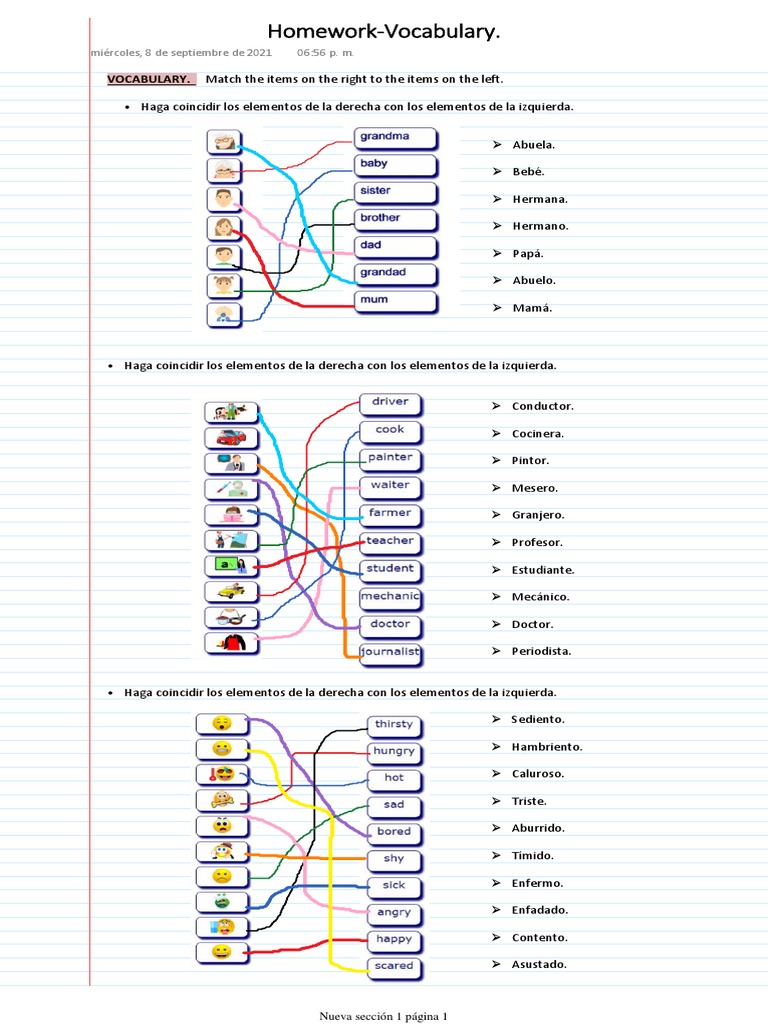 Homework Vocabulary | PDF
