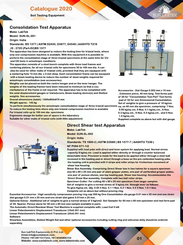 Consolidation Test Apparatus | PDF