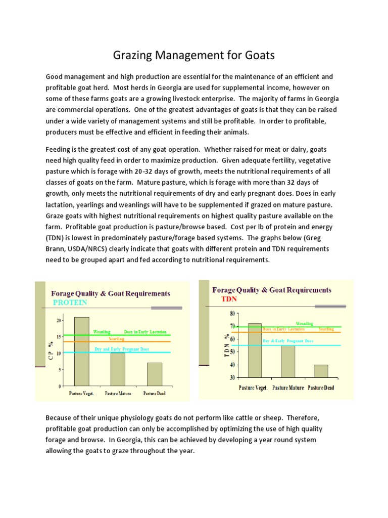 Grazing Management For Goats | PDF | Grazing | Goat