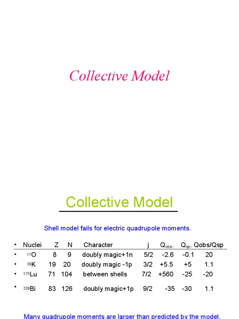 Collective Model | Download Free PDF | Atomic Nucleus | Oscillation