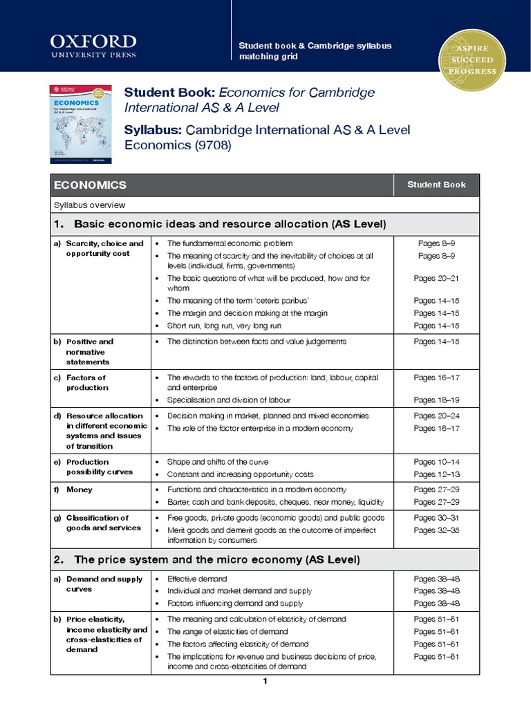 Student Book: Economics For Cambridge Syllabus: Cambridge International ...