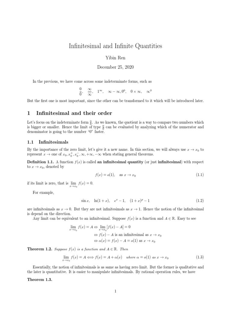 c1 4 Infinitesimal | Download Free PDF | Infinity | Trigonometric Functions