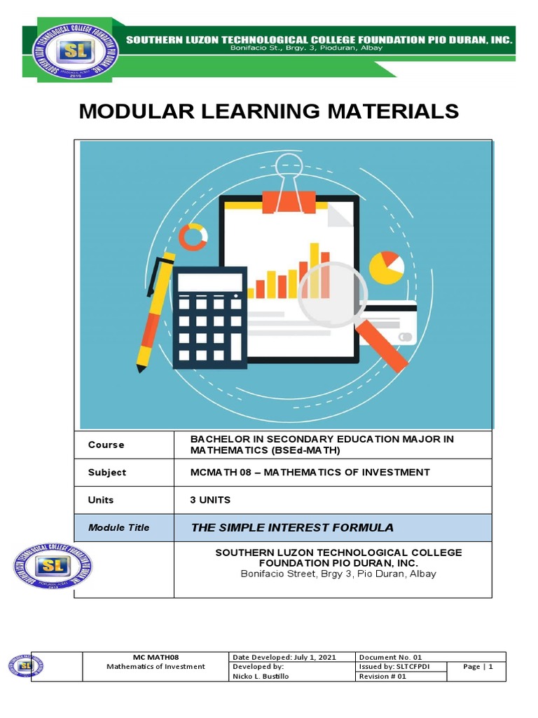 LM1 - Mathematics of Investment | PDF | Interest | Interest Rates