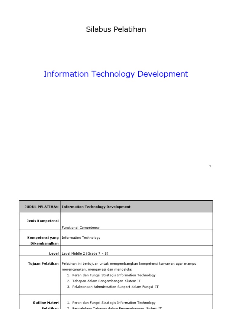 Information Technology Development | PDF