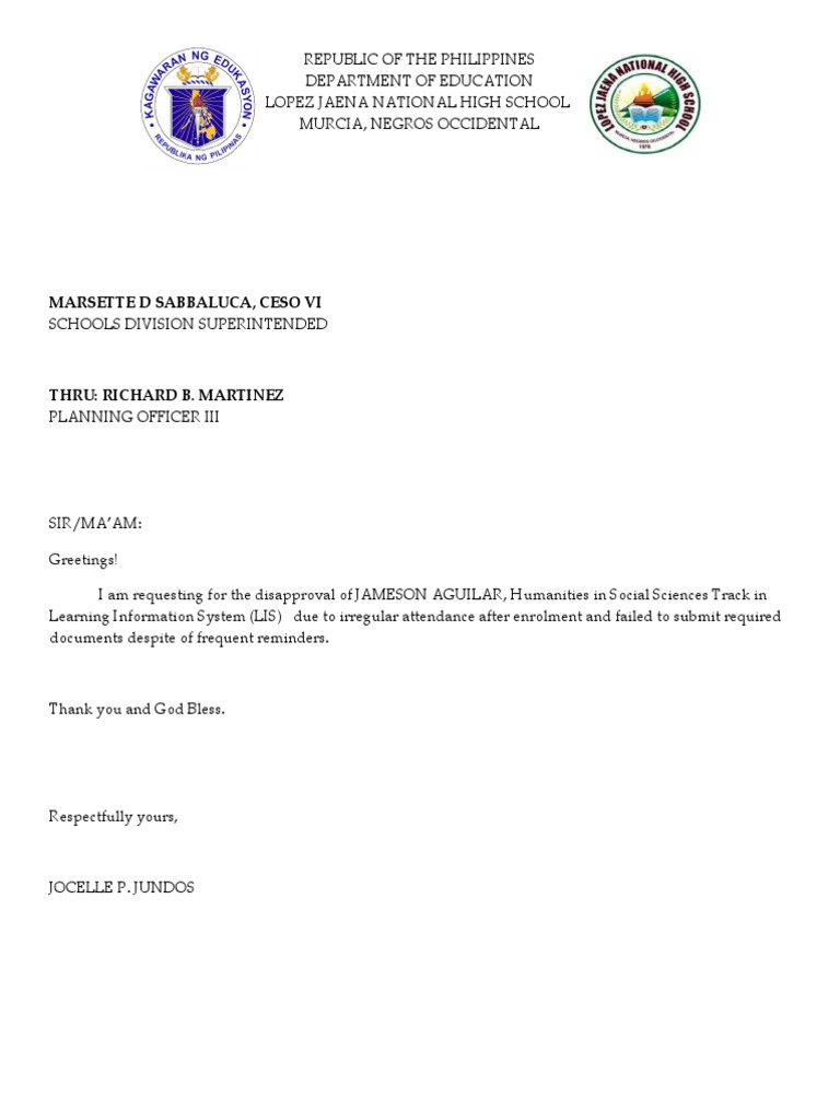 Justification Letter | PDF