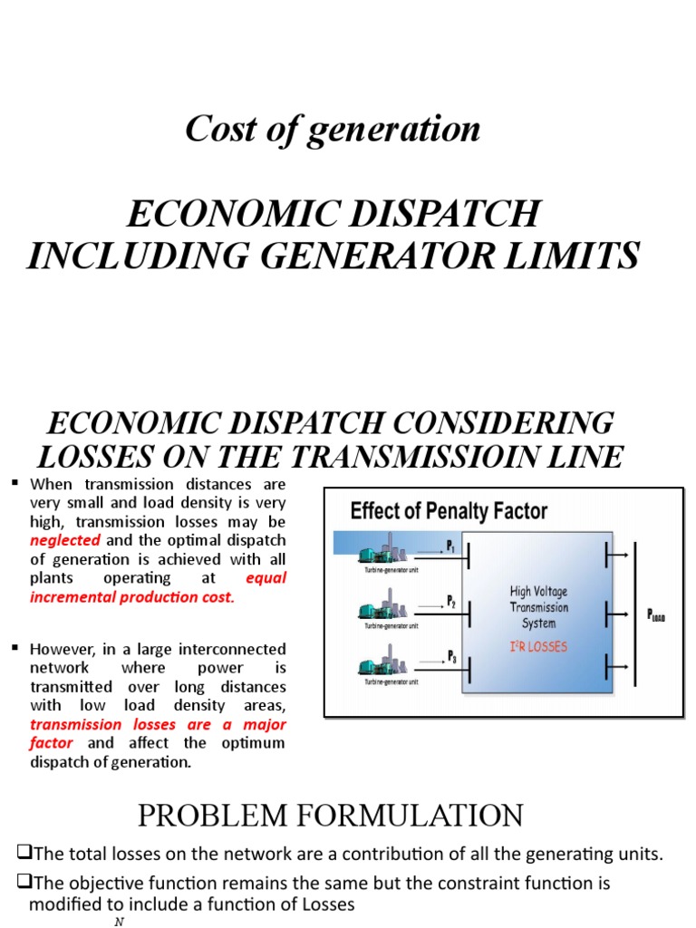 Economic Dispatch - With Losses | PDF | Mathematical Optimization | Algorithms