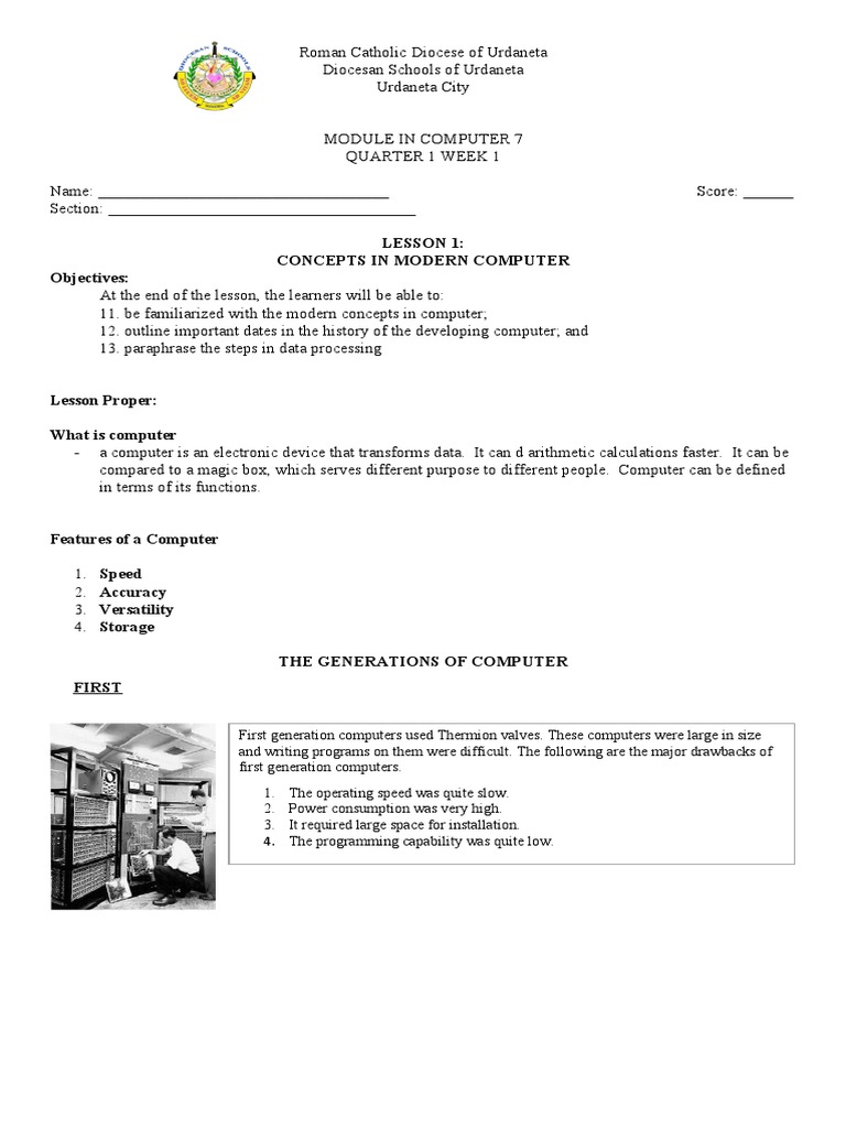 Lesson 1: Concepts in Modern Computer Objectives | PDF | Computer ...