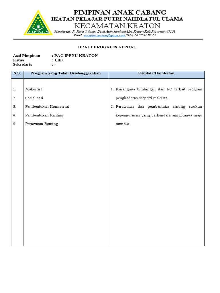 Draft Progress Report | PDF