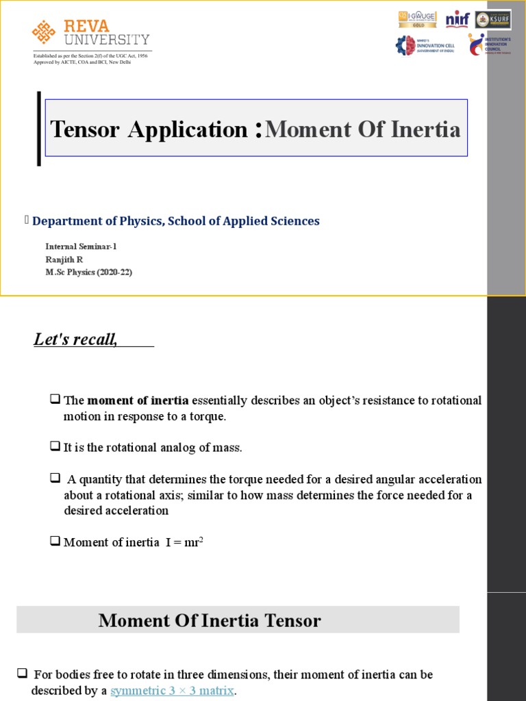Moment of Inertia Tensor: Deriving the Components of the Inertia Tensor ...