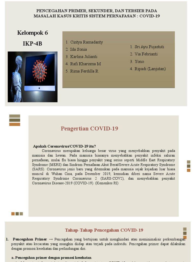 Kelompok 6 IKP B - Pencegahan Primer, Sekunder Dan Tersier Pada Kasus ...