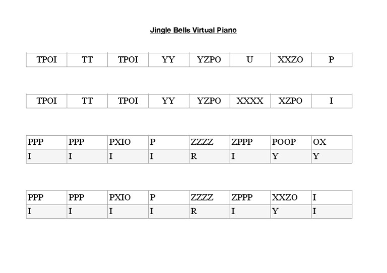 S1 Jingle Bells Virtual Piano Codes | PDF | Arte