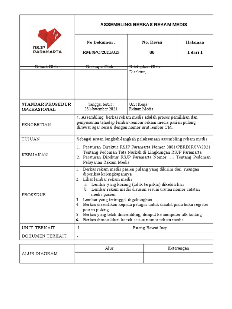 015 Assembling Berkas Rekam Medis | PDF