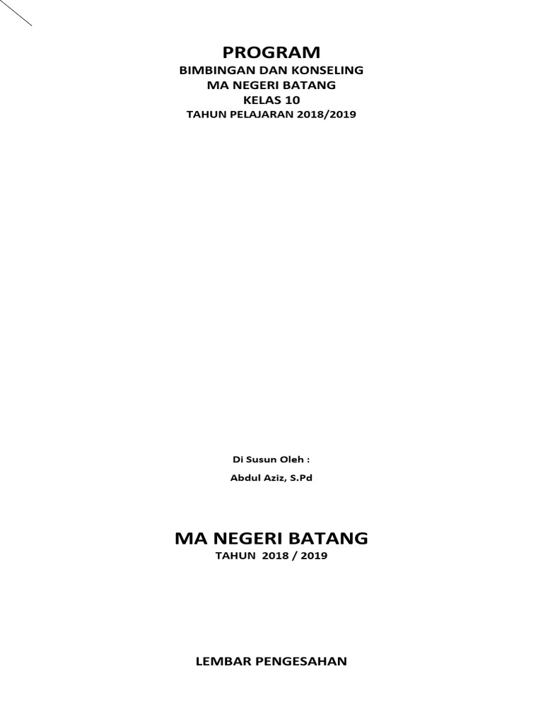 Program BK Kelas 10 MA Batang | PDF | Karier & Perkembangan | Bisnis