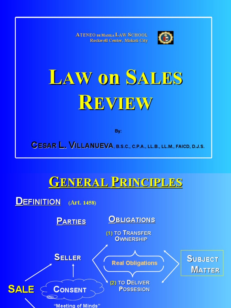 Sales Reviewer Villanueva | PDF | Offer And Acceptance | Mortgage Law