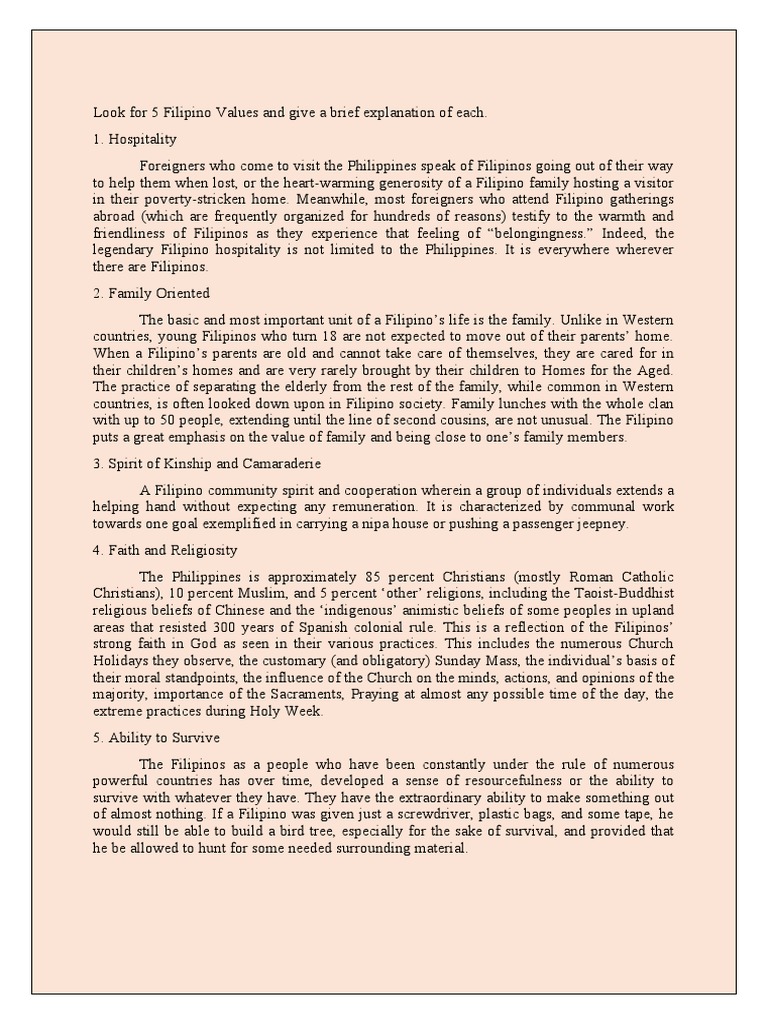 Business Ethics - Filipino Values | PDF