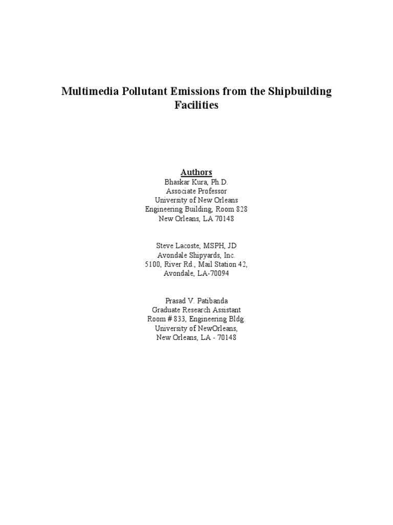 Waste Management For Shipbuilding | PDF | Construction | Welding