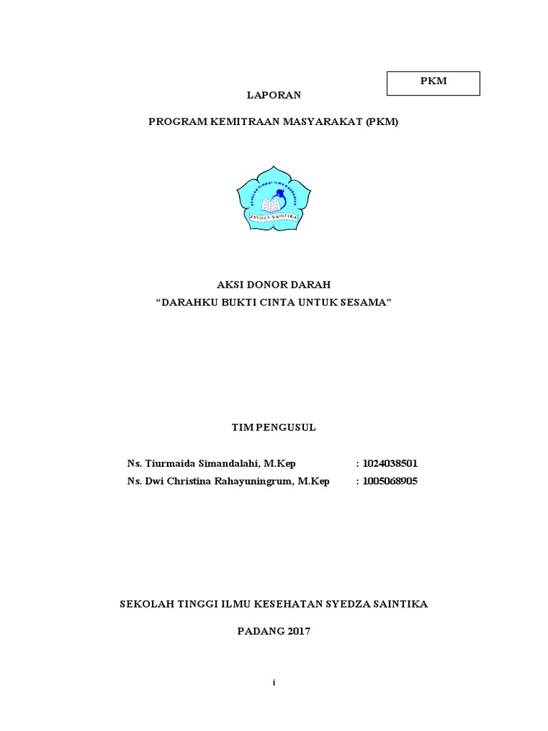 Donor Darah STIKes Syedza Saintika | PDF