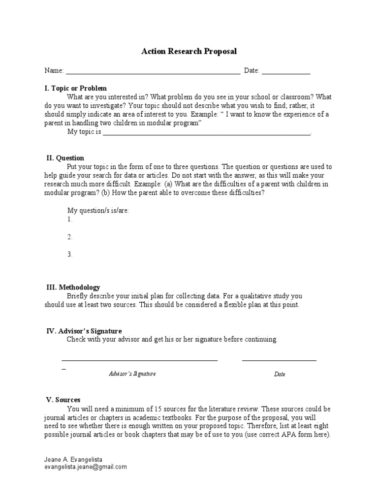 Action Research Proposal | PDF