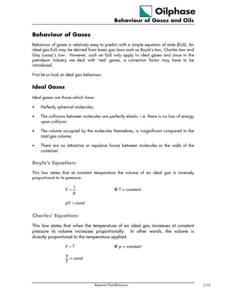 Gas and Oil Reservoir Fluid Behavior | PDF | Gases | Viscosity