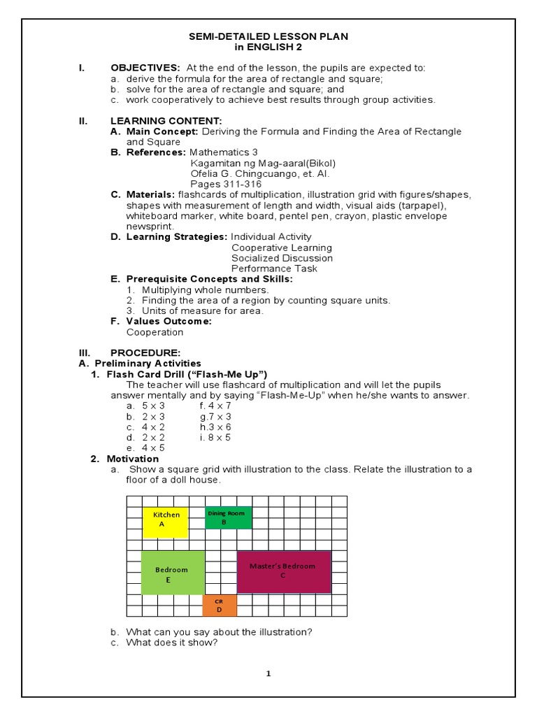 Semi - Detailed Lesson Plan in English 2 | PDF | Area | Communication