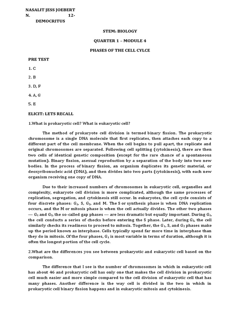 Phases of the Cell Cycle Explained | PDF | Mitosis | Cell Cycle