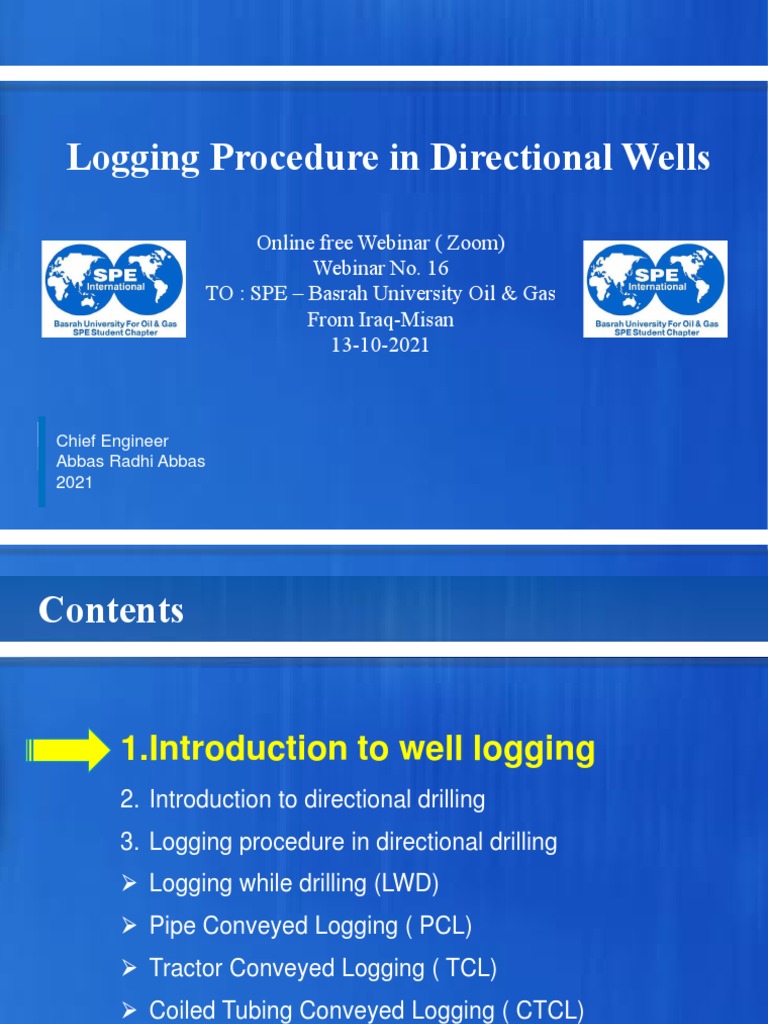 Logging Perceduce in Directional Wells 13-10-2021 جامعة البصرة للنفط ...