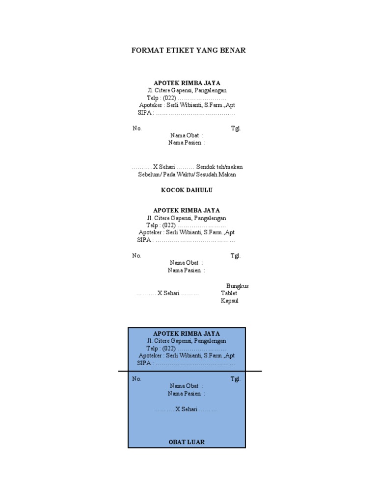 Format Etiket Yang Benar | PDF