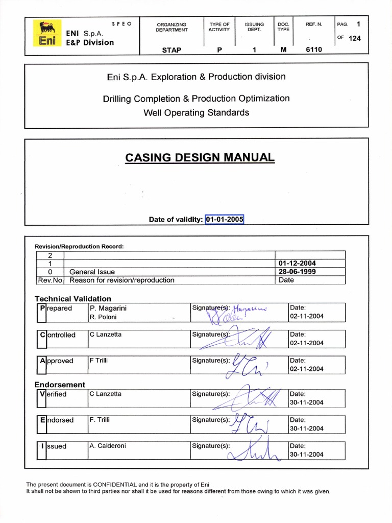 Casing Design Manual | PDF | Casing (Borehole) | Oil Well