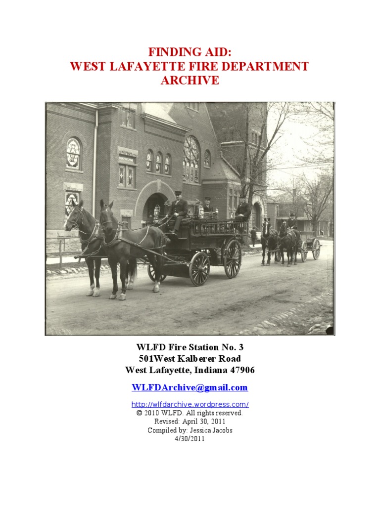 WLFD Archive Finding Aid | PDF | Archive | Information Science