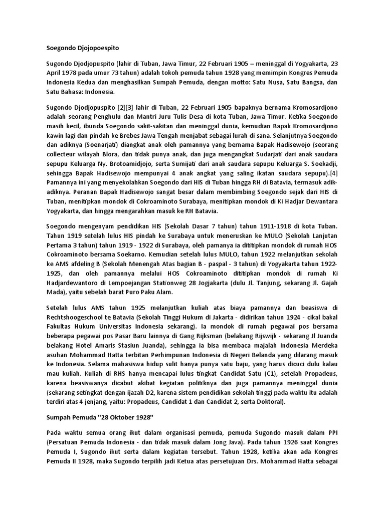 Soegondo Djojopoespito | PDF