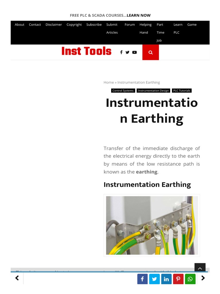 Instrumentation Earthing - Types & Principle - InstrumentationTools ...