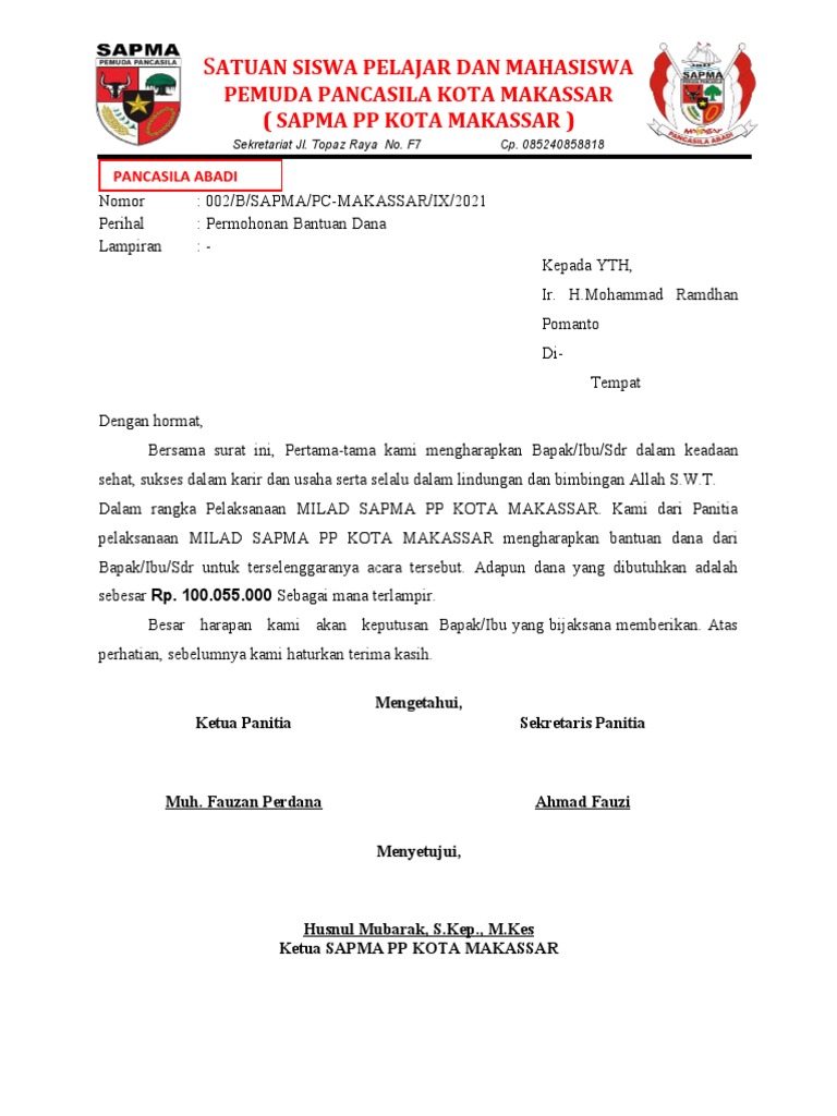 Surat Pengantar Proposal | PDF