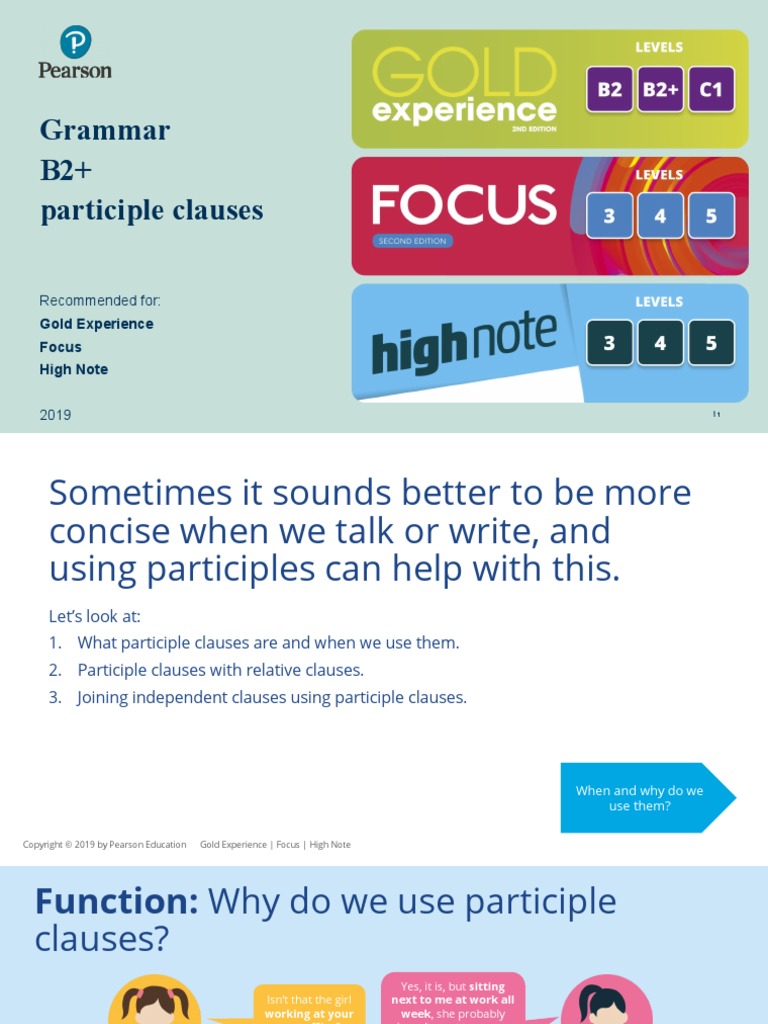 Grammar B2+ - 4 Participle Clauses | PDF | Verb | Subject (Grammar)