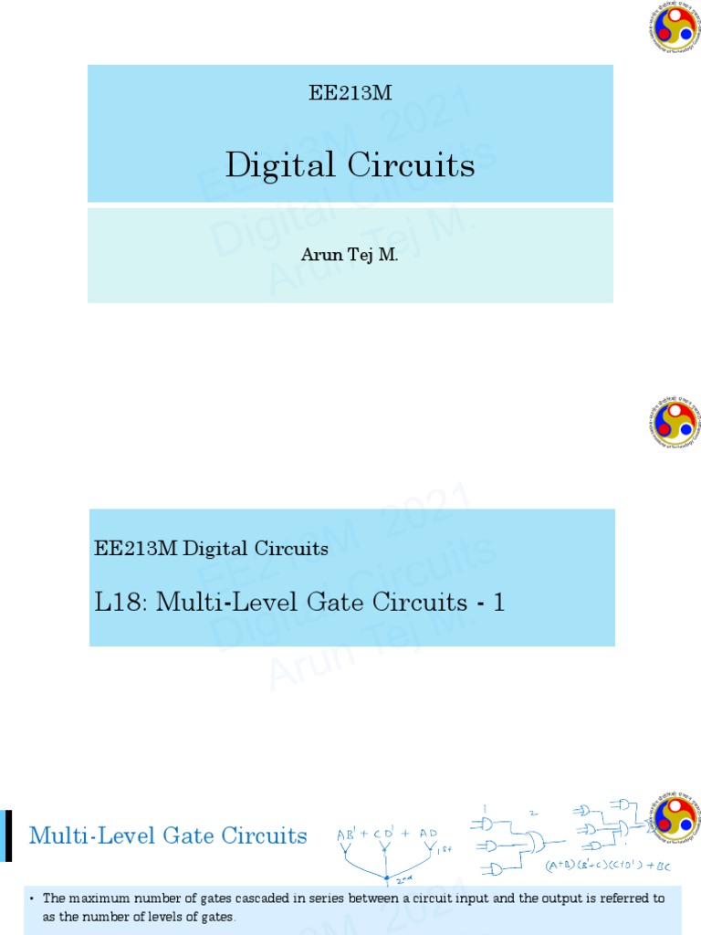 L18 - Multilevel Gate Circuits - 1 | PDF | Logic Gate | Applied Mathematics