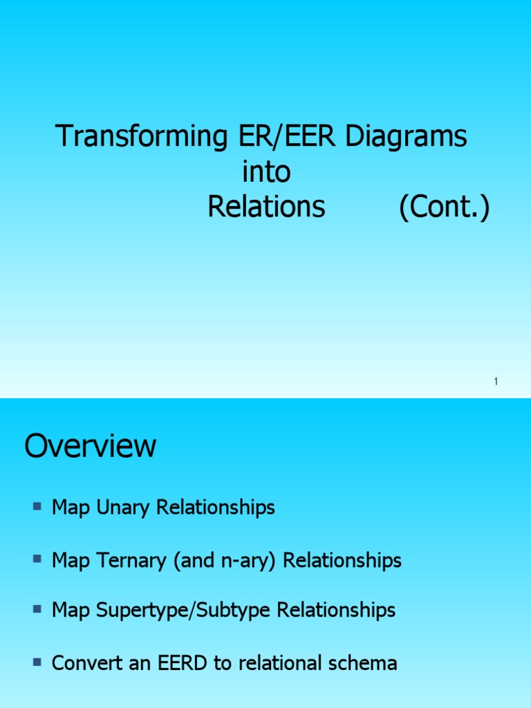 Lect 1 Transforming EER Diagrams Into Relations (Part III) | Download Free PDF | Computer Data ...