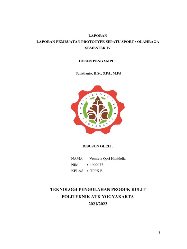 Prototipe Sepatu Olahraga: Laporan Pembuatan | PDF | Teknologi & Rekayasa