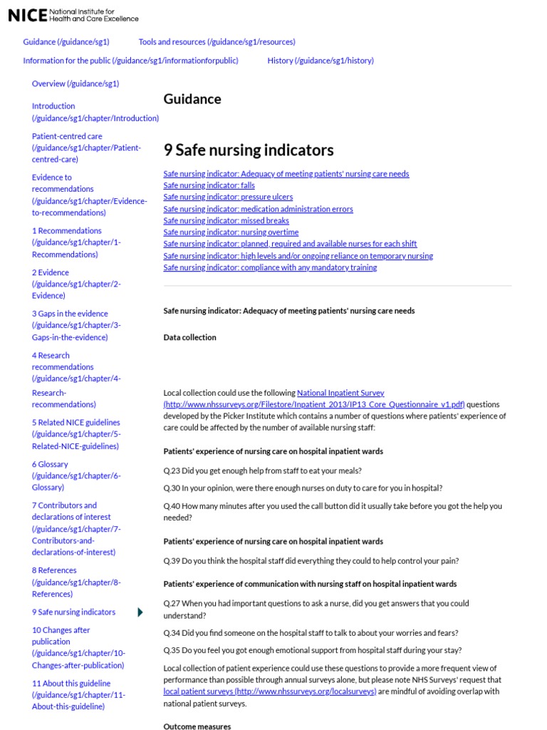 9 Safe Nursing Indicators - Safe Staffing For Nursing in Adult ...