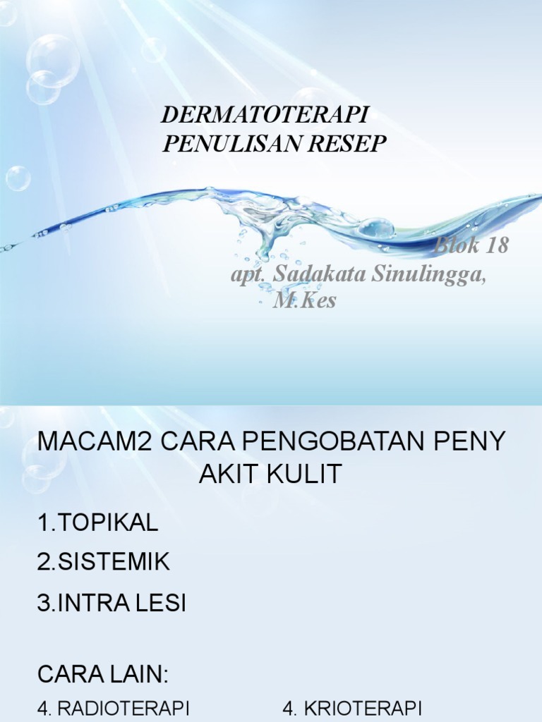 SL Dermatoterapi Dan Penulisan Resep | PDF | Sains & Matematika