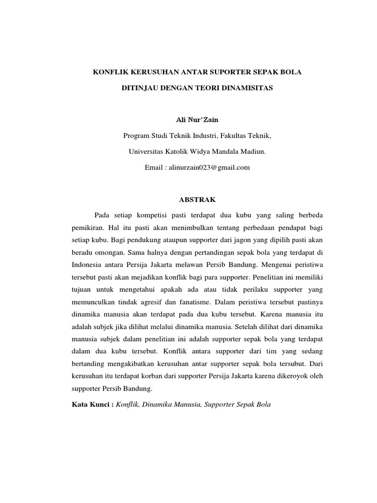Konflik Suporter Sepak Bola | PDF | Karier & Perkembangan | Olahraga ...