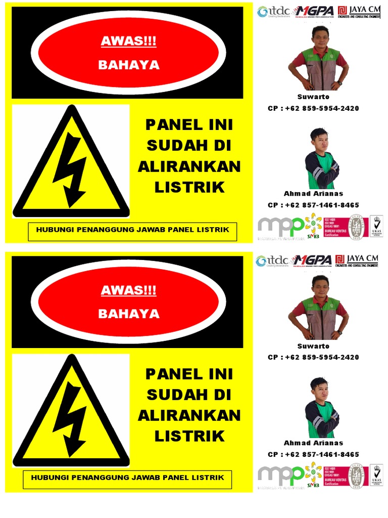 Peringatan Bahaya Panel Listrik | PDF