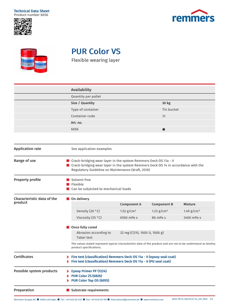 PUR Color VS PUR Color VS: Flexible Wearing Layer | PDF | Wear | Epoxy