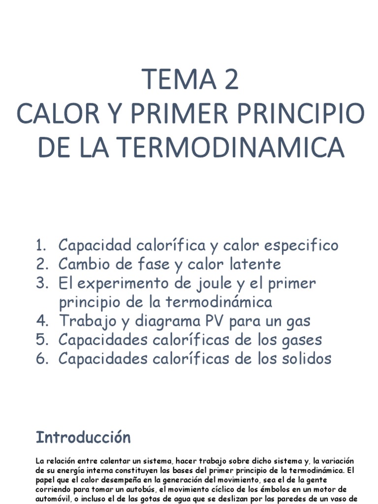 Tema 2 CPPT | PDF | Calor | Gases