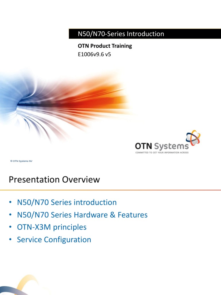N50/N70-Series Introduction: OTN Product Training | PDF | Computer ...