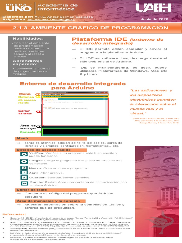 2.1.3 Ambiente Gráfico de Programación - Corregido | PDF | Entorno de desarrollo integrado | Arduino